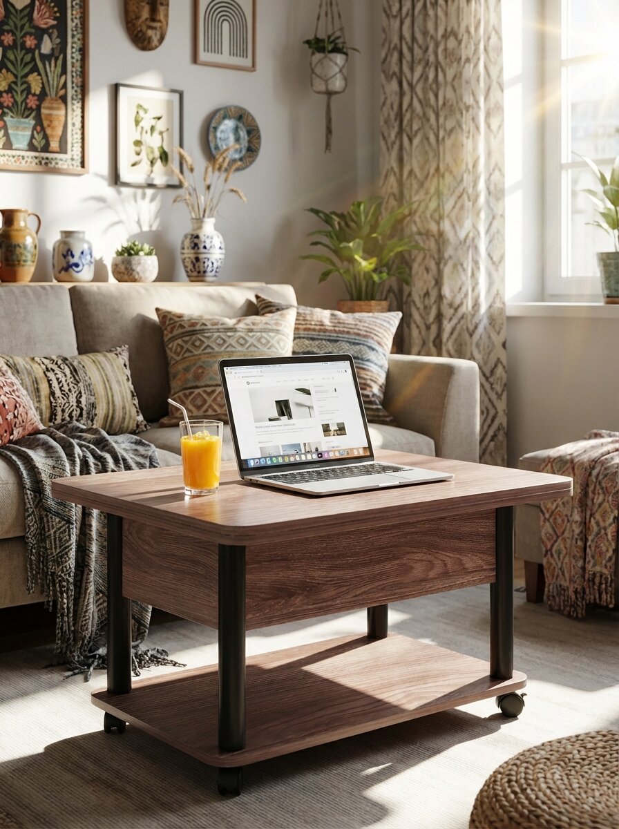 Стол-трансформер Мебелик Джокер журнальный, кухонный, раскладной шимо темный/черный