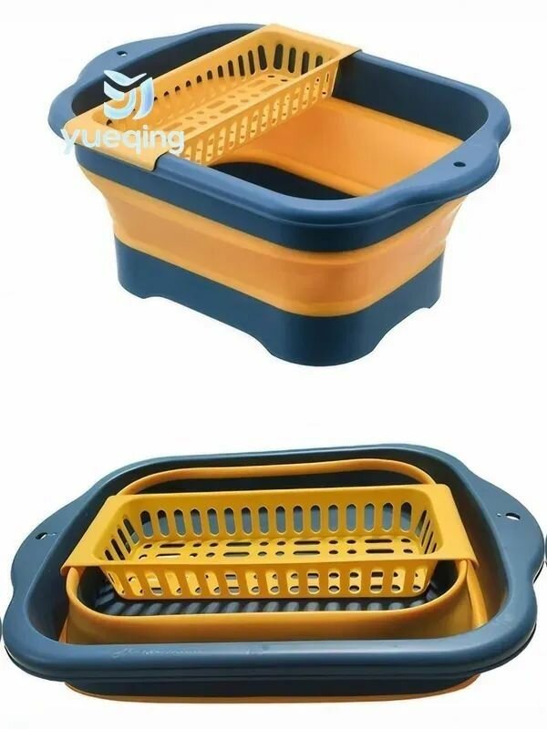 Таз складной силиконовый универсальный. Тазик для дома, дачи, кухни, ванны. Ведро, контейнер для мойки продуктов, уборки, стирки, хранения белья.