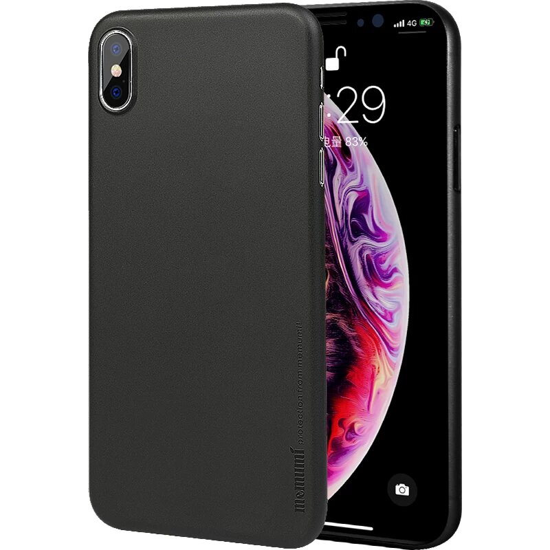Ультратонкий матовый чехол для iPhone XS Max, черный, полная защита