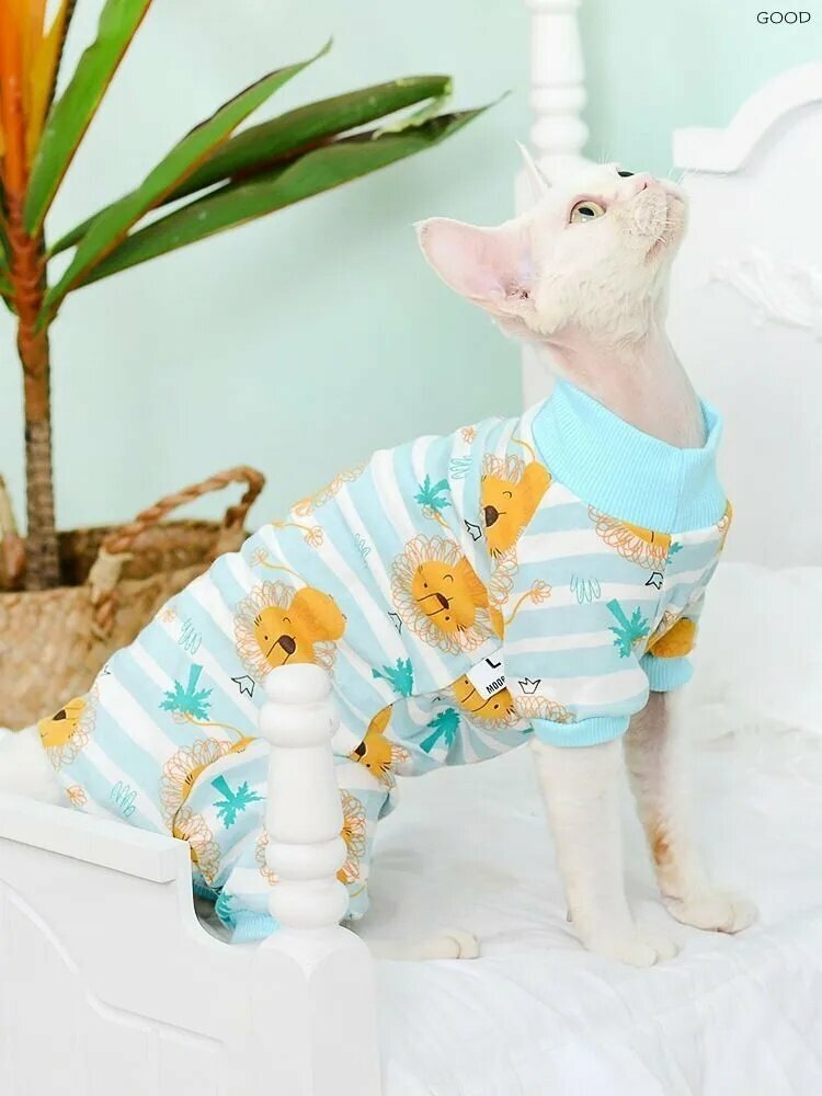 Комбинезон для кошек из хлопка: анатомический крой, размер XL (для сфинксов, после операций)