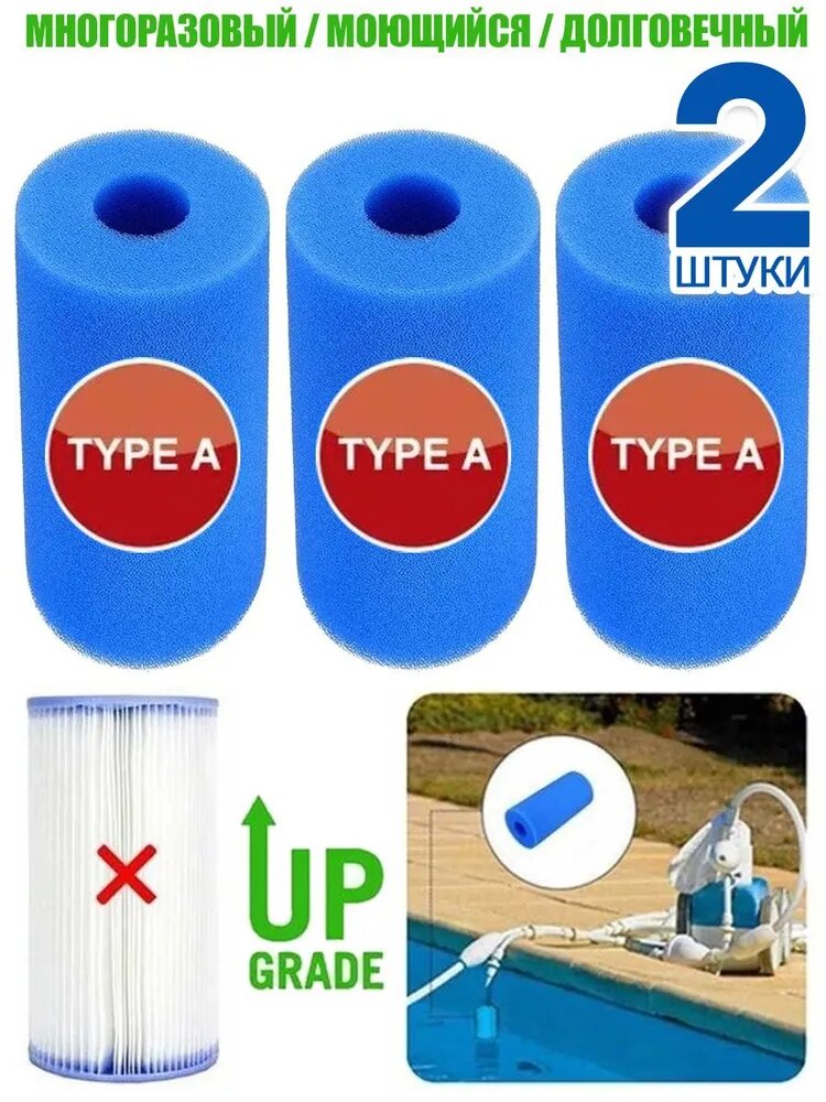Губка-пенопластовый Фильтр для Type A,2 штук
