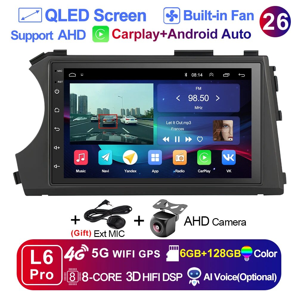 LEHX автомобильный радиоприемник мультимедиа для Ssangyong Kyron Actyon 2005-2013 L6 Pro(6-128GB)CAM