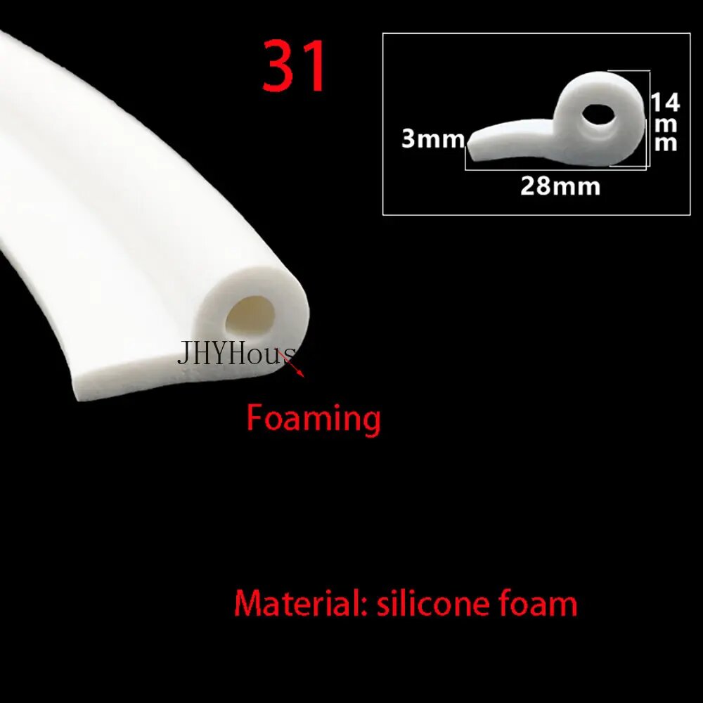 Термостойкая уплотнительная лента силиконовая P-типа 9 форм P-31