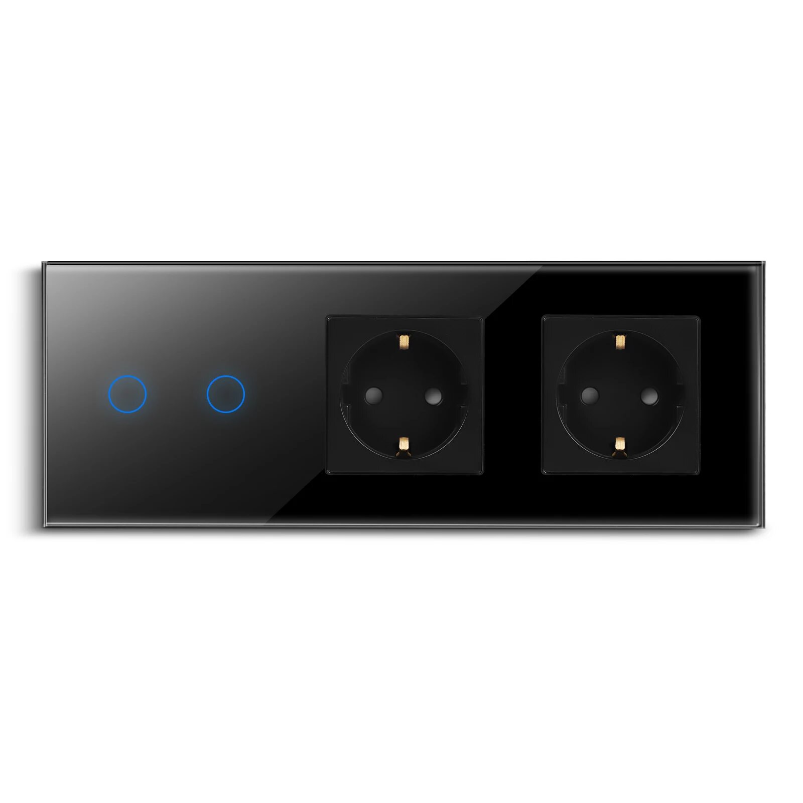 Розетка сенсорная Bingoelec 2gang 2 socket черная