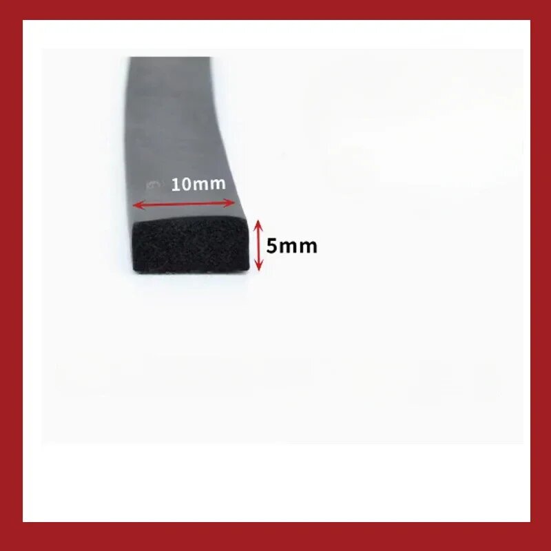 Черная самоклеящаяся уплотнительная лента EPDM 10x5mm
