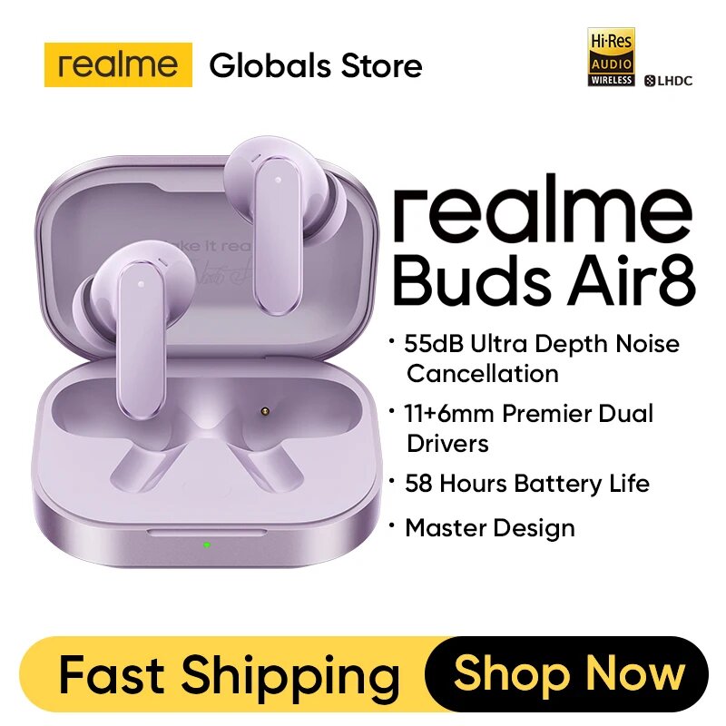 Realme Buds Air8, Master Purple — наушники