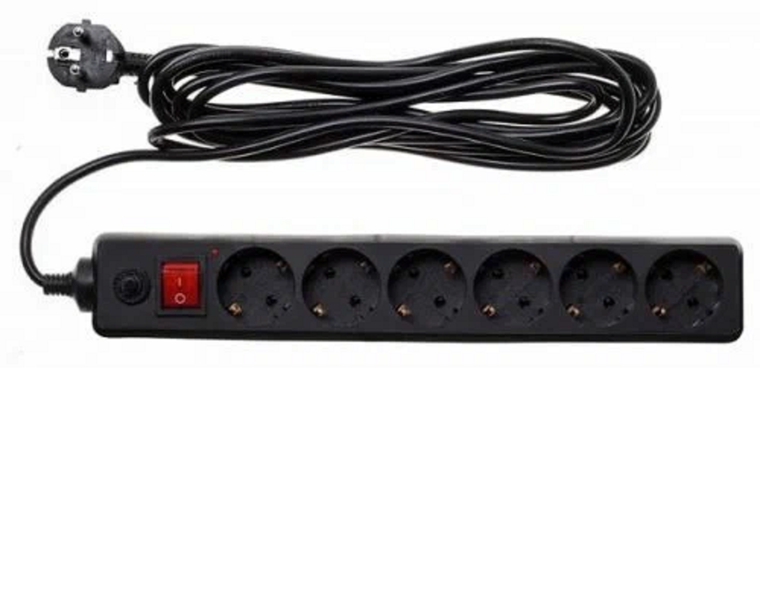 Сетевой фильтр Buro "600SH", 6 розеток, заземление, световая индикация, черный