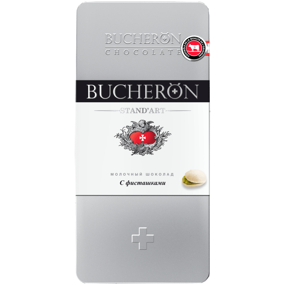 Шоколад Bucheron молочный с фисташками 100 г ж/б