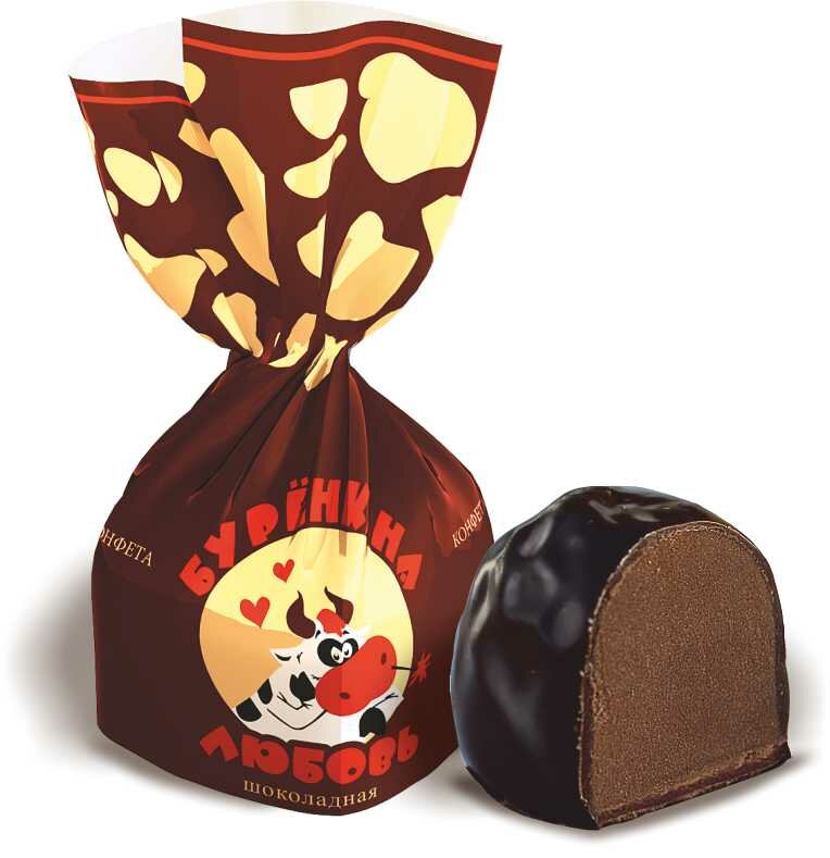 Конфеты Кондитерская фабрика Пермская "Бурёнкина любовь шоколадная" 1 кг