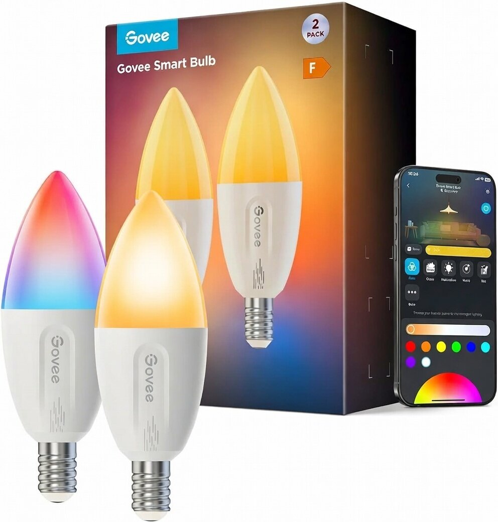 Умные лампы Govee E14 RGBWW Smart LED Bulb(450Lm) Wifi+Bluetooth, 2шт, B600CCC1