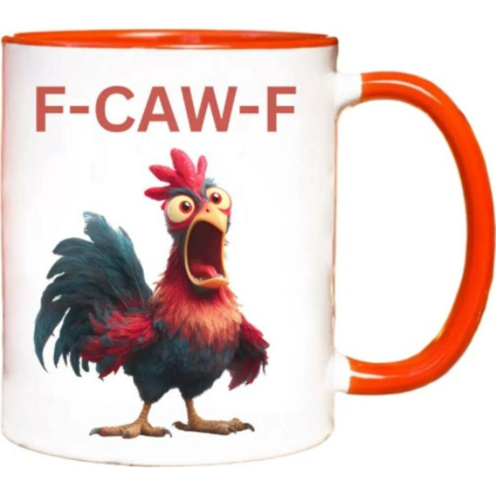 Керамическая кофейная кружка Ainiupi Caw-F с изображением цыпленка, забавная кофейная кружка с изображением сердитого петуха, юмористический подарок для офисных работников и друзей.