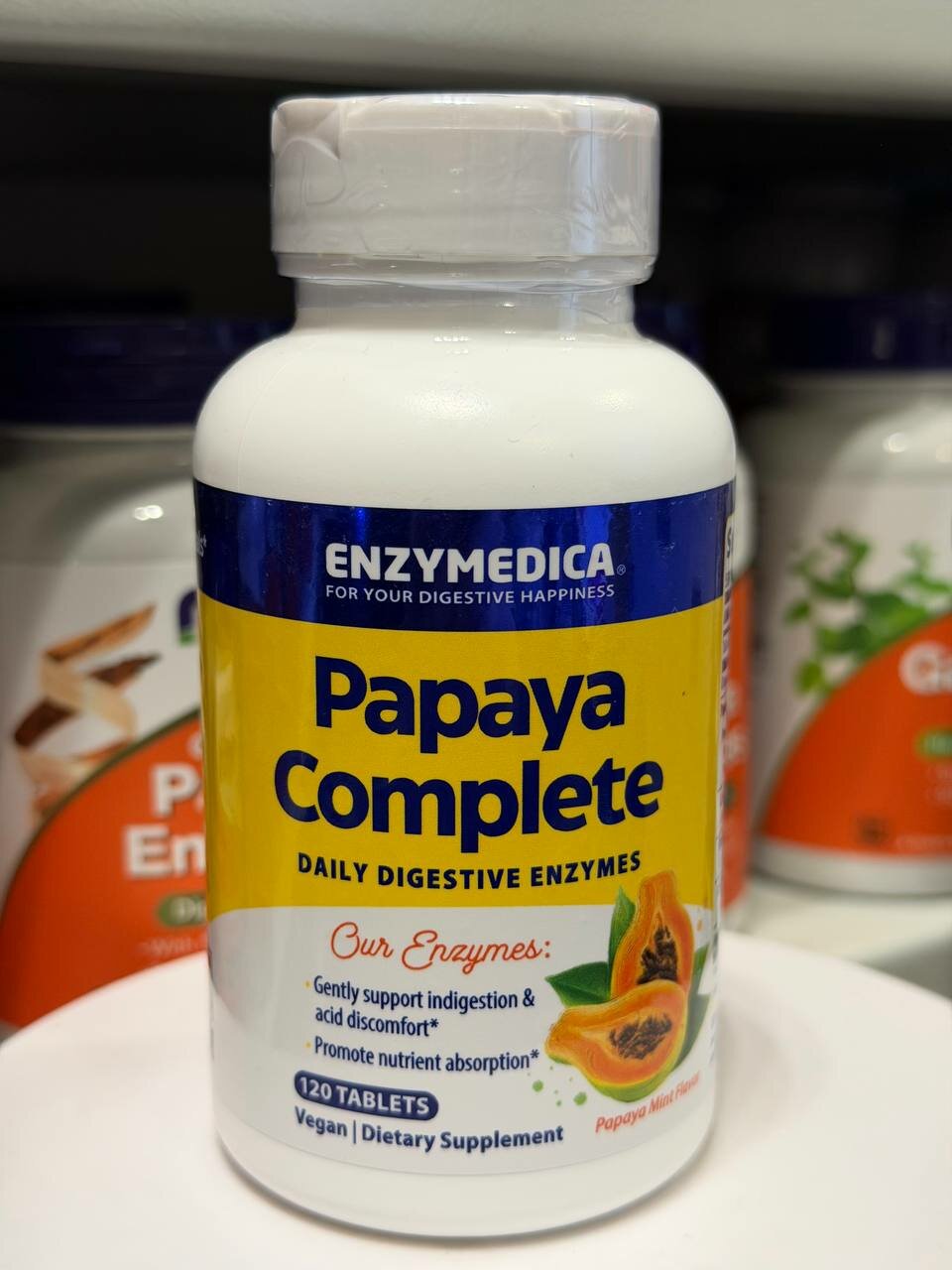 Enzymedica Papaya Complete ферменты папайи для улучшения пищеварения и поддержки ЖКТ 120 таблеток