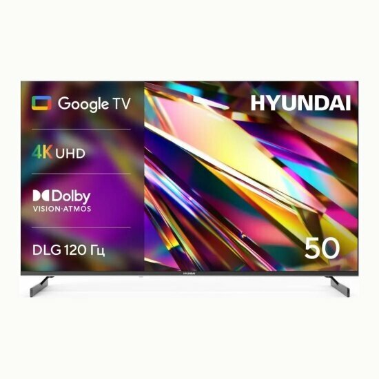 Телевизор Hyundai H-LED50BU7011, 4K Ultra HD, Google TV, Frameless Metal, MEMC, черный