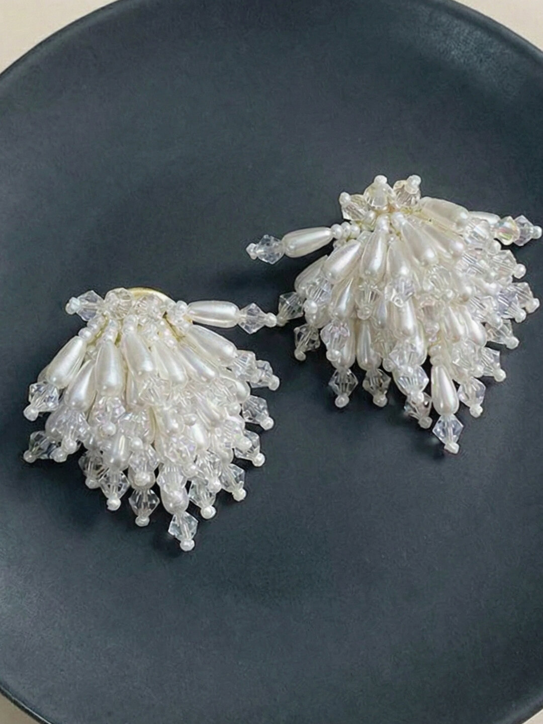 Серьги пусеты, жемчуг имитация