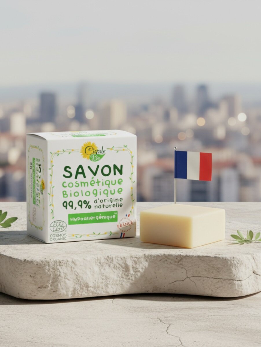 Мыло твердое Гипоаллергенное органическое без отдушки с глицерином 100 г CIGALE BIO (Франция)