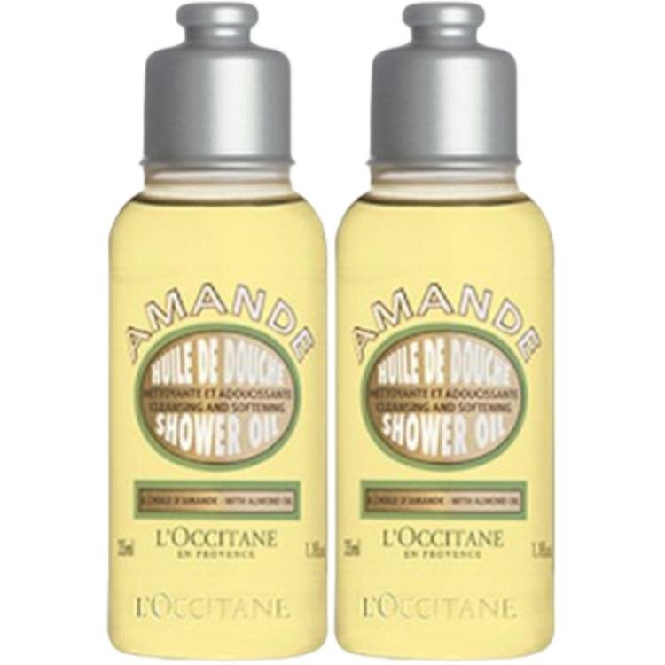 Гель для душа унисекс LOCCITANE Миндальное подтягивающее, 35ml*2, очищающий, успокаивающий, увлажняющий