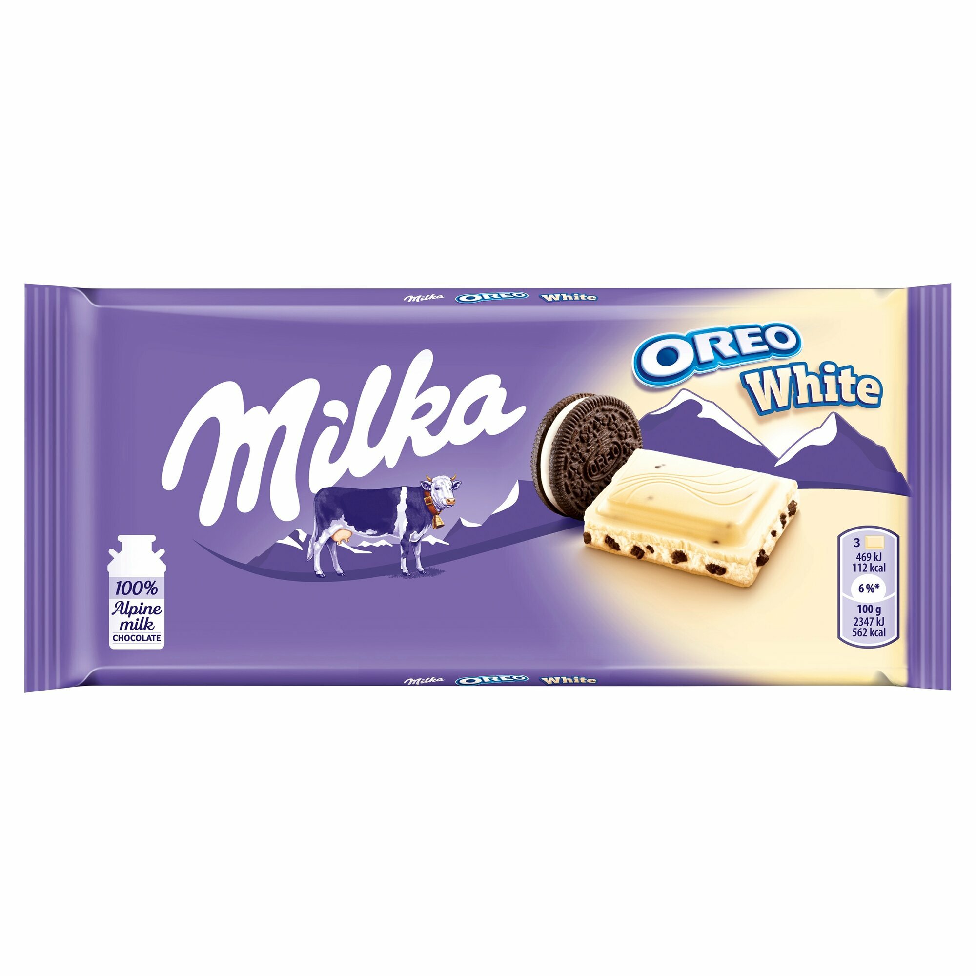 Шоколадная плитка Milka OREO WHITE, белый шоколад с печеньем Орео, 2 шт. по 90 гр.