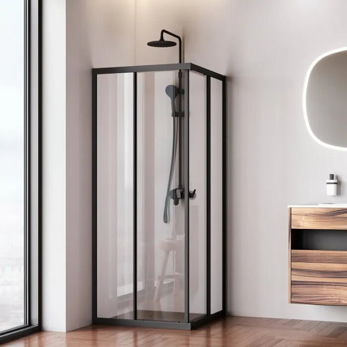 Душевой уголок AM.PM Sunny W87G-403-8080-BT 80x80 см, черный матовый