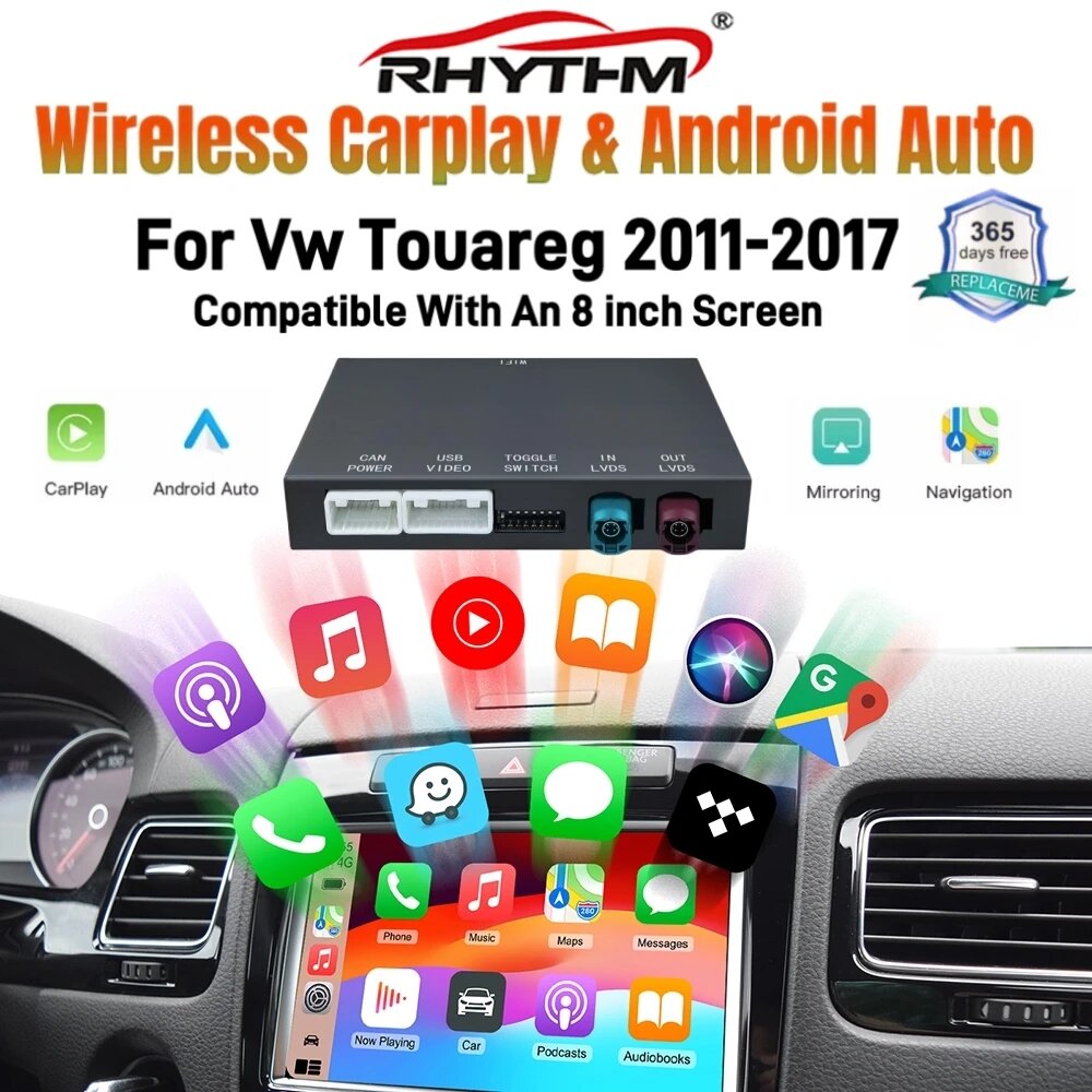 Беспроводной Carplay Android Auto для Volkswagen Touareg с 8-дюймовым экраном RNS850 2011-2017, зеркальное автомобильное воспроизведение AirPlay, мультимедиа