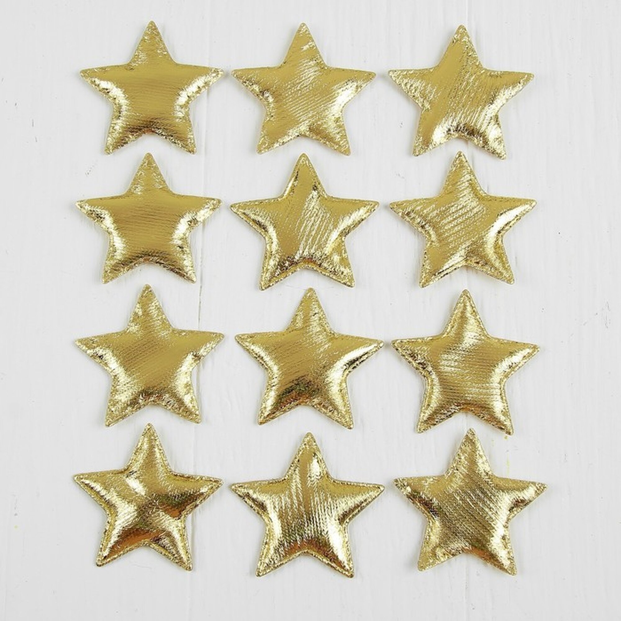 Звёздочки декоративные, набор 12 шт, размер 1 шт. 5.5 × 5.5 см, цвет золото