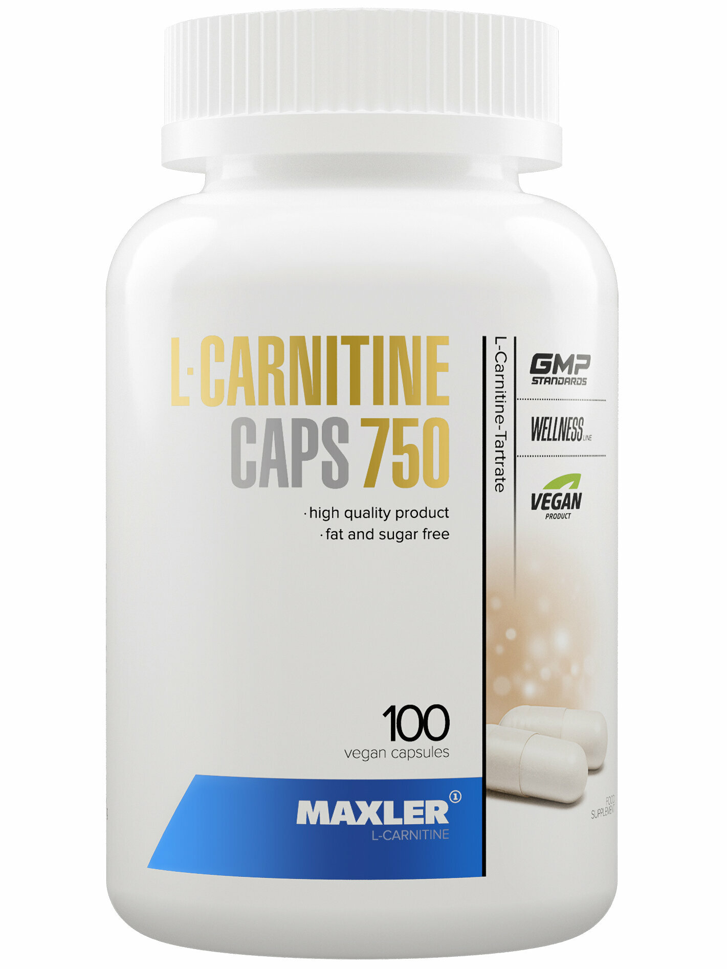 Л-Карнитин в капсулах 750 мг Maxler L-Carnitine 750 mg - 100 капсул