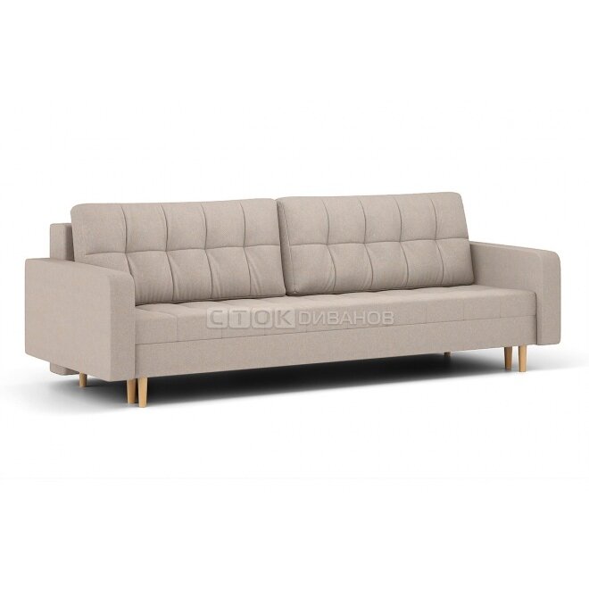 Диван Сток Диванов Бали, светло-бежевый, рогожка, 225 см, механизм еврокнижка