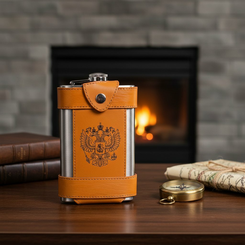 Фляга походная Империал (из натуральной кожи)