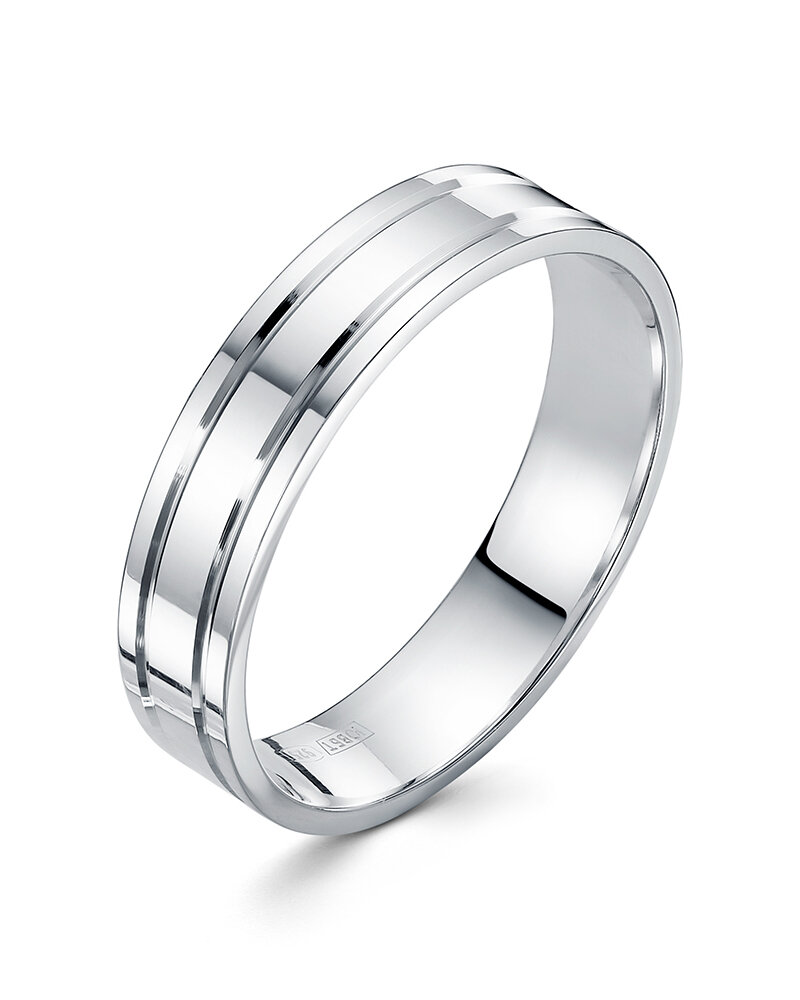 Кольцо обручальное, серебро, 925 проба, родирование