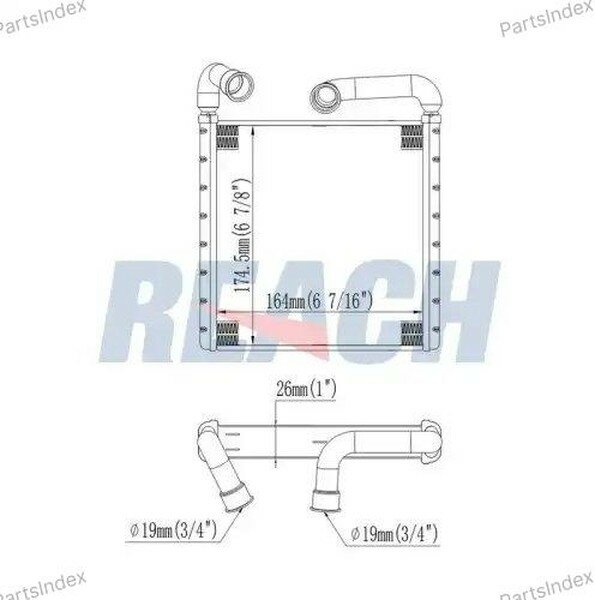 Радиатор отопителя REACH 1.18.15006 Vw Golf 2013 1.4 Tsi 2013-