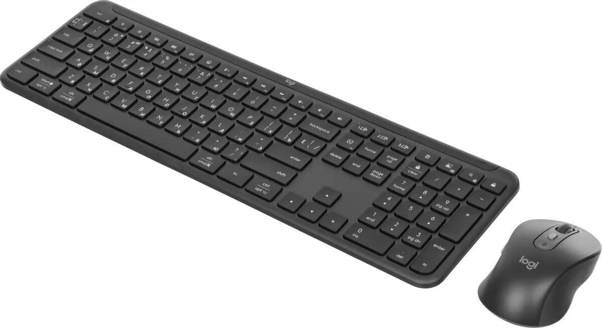 920-012500 / Комплект (клавиатура+мышь) Logitech MK950, USB, беспроводной, с гравировкой, черный (92
