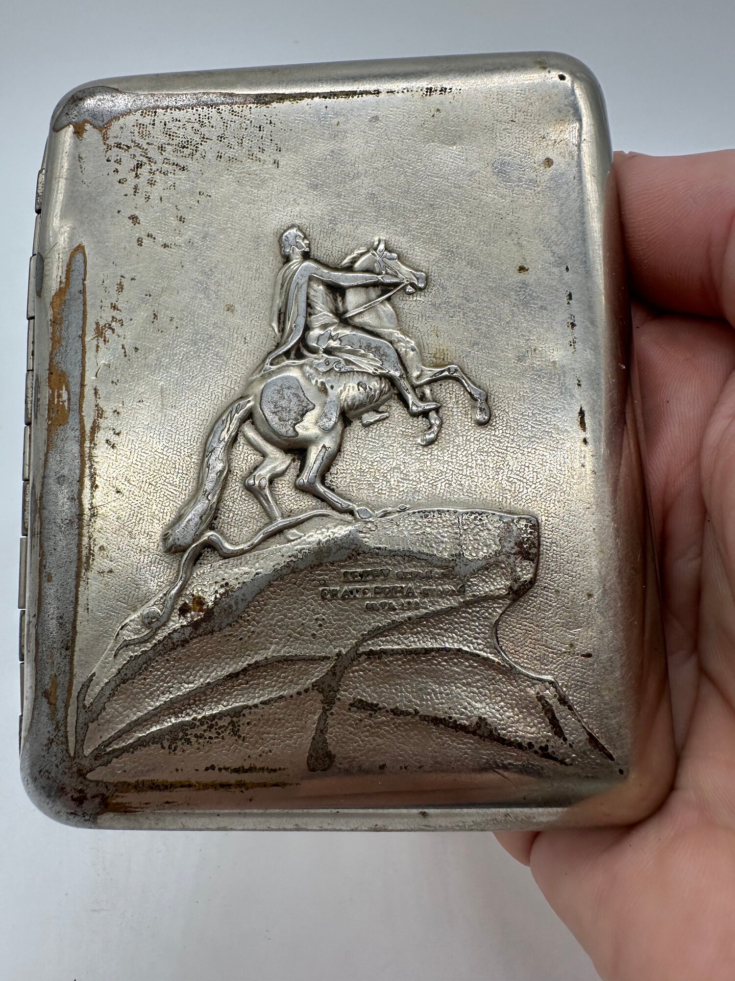 Портсигар Петр Первый 1970 годы Винтажный ссср редкий