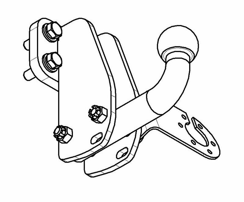 Фаркоп для Nissan Patrol Y61 1997-2010 Тип шара: A. Нагрузки: 1500/75 кг, NS 20