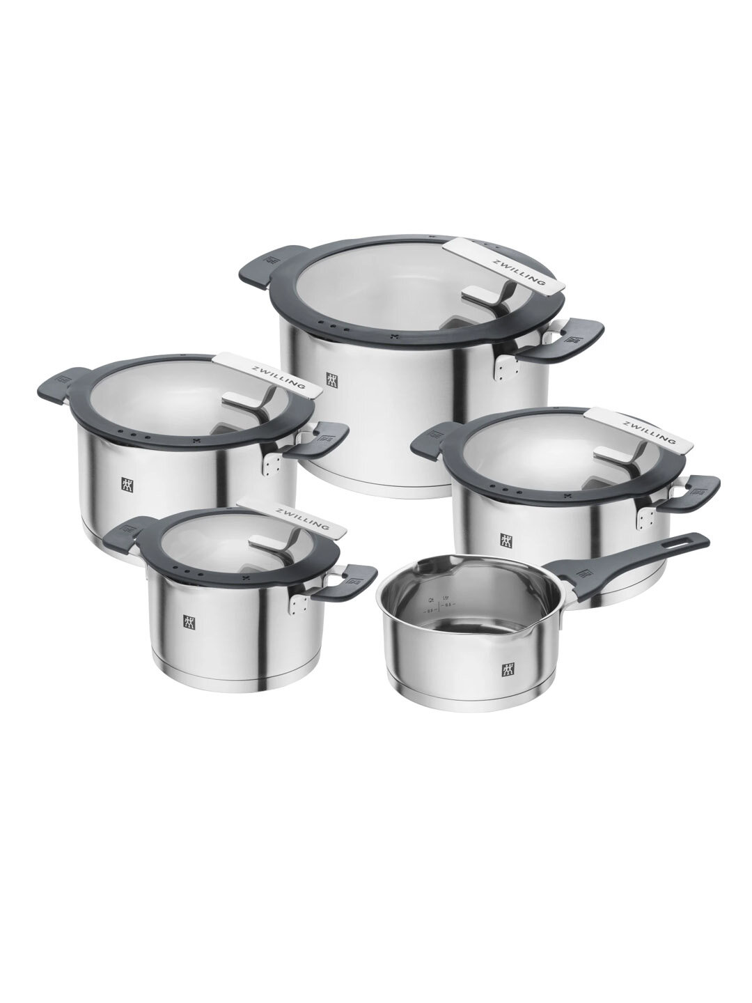 Набор кастрюль 5 пр. ZWILLING Simplify, нержавеющая сталь/силикон/стекло