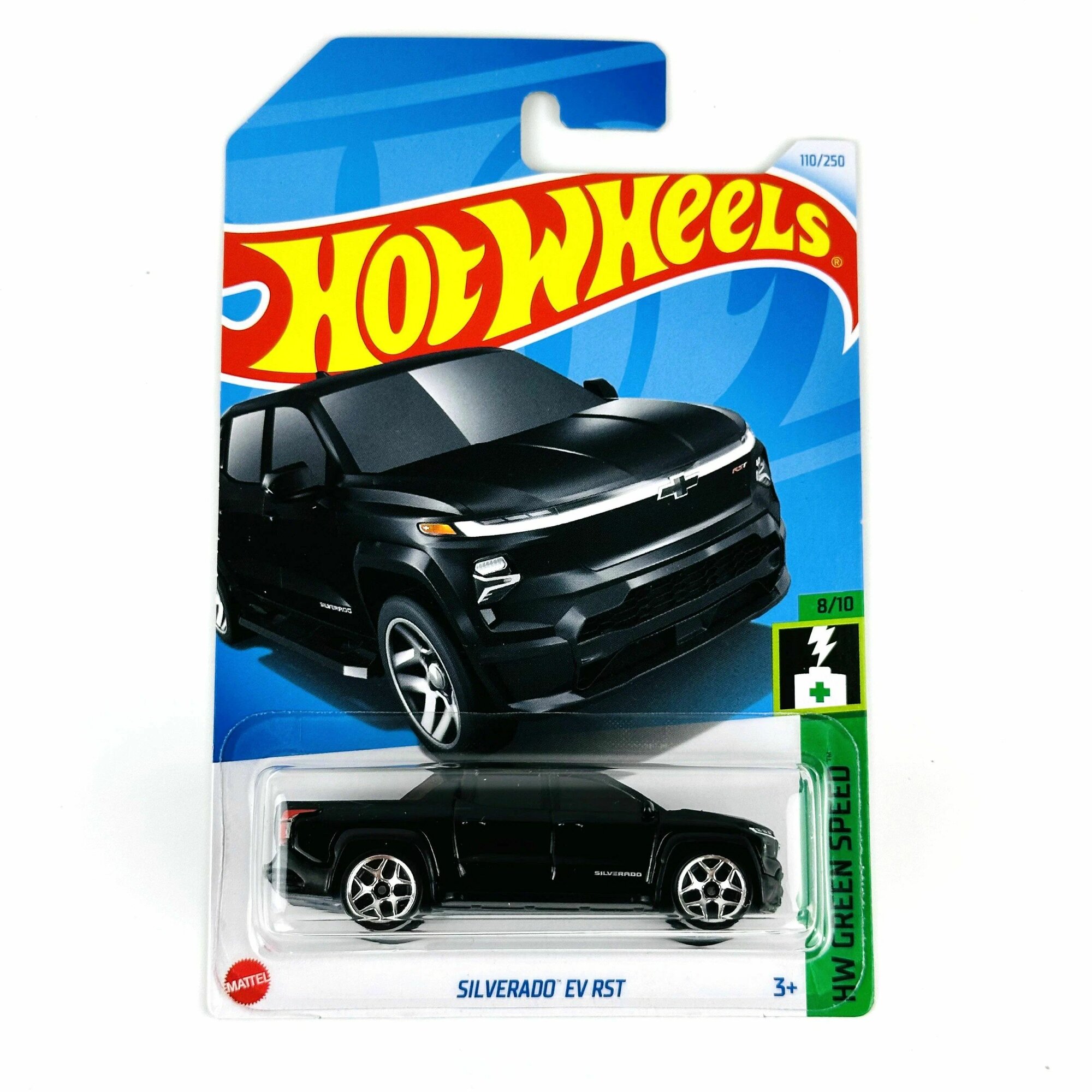 Hot Wheels Базовая машинка Silverado EV RST черный