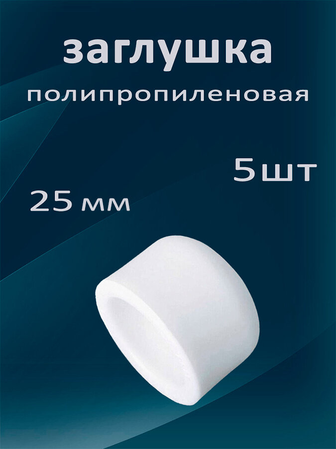 Заглушка полипропиленовая, белая, 25, (5 шт)