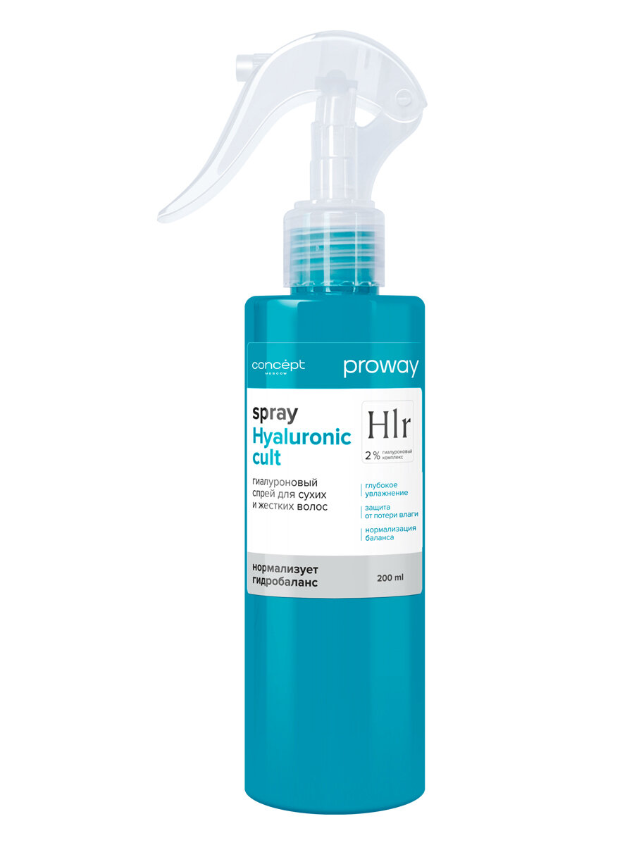 Спрей Concept Hyaluronic, для сухих и жёстких волос, с алоэ вера и персиковым маслом, 200мл