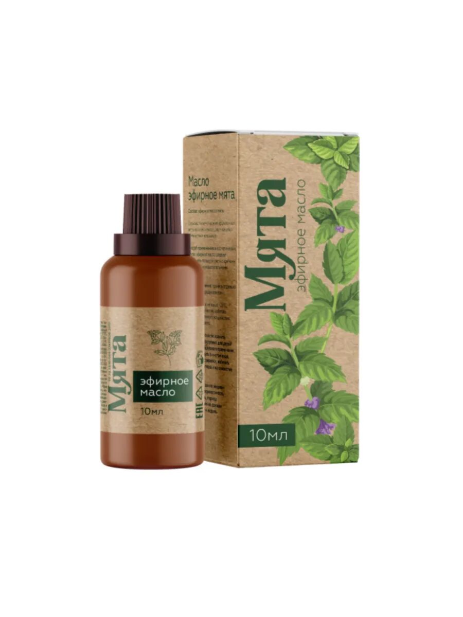 Масло эфирное мята перечная, флакон-капельница, 10 мл, 1шт.