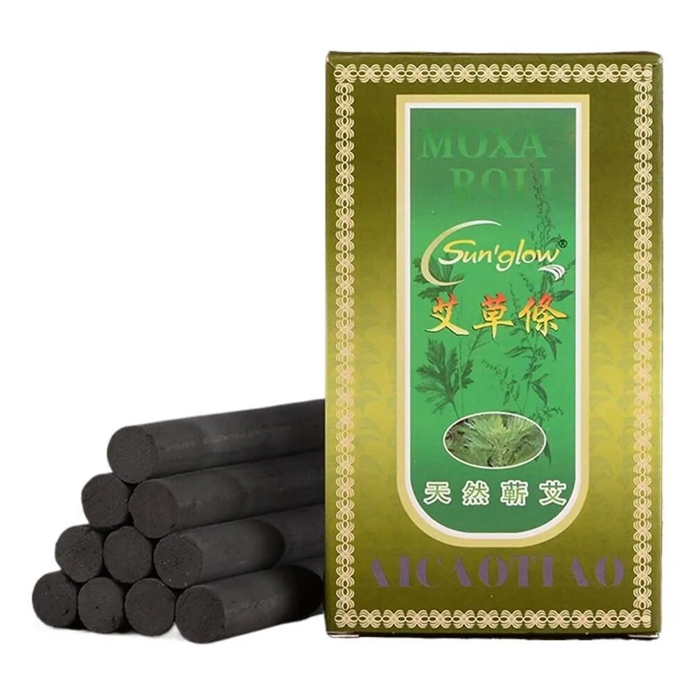 Бездымные угольные Моксы 10шт используемые в Моксотерапии или Цзю-терапии для прогревания биоактивных точек на теле человека