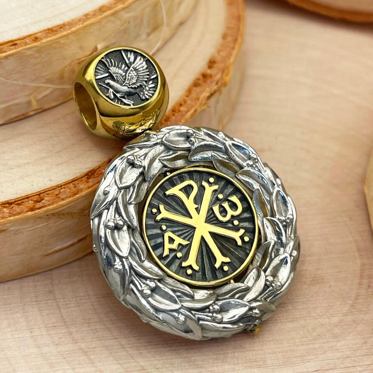 Подвеска, серебро, 925 проба, золочение, оксидирование, чернение