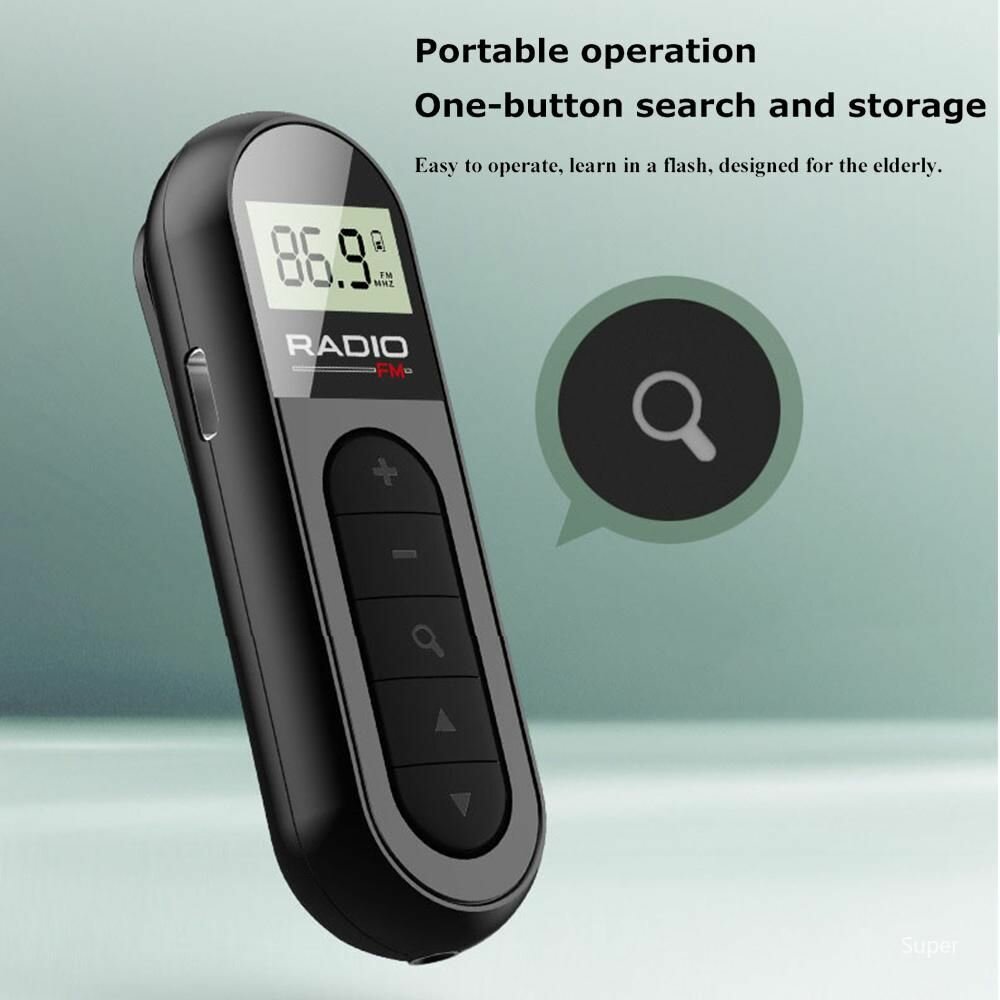 Мини-карманный FM-радио, портативный радиоприемник 76-108 МГц