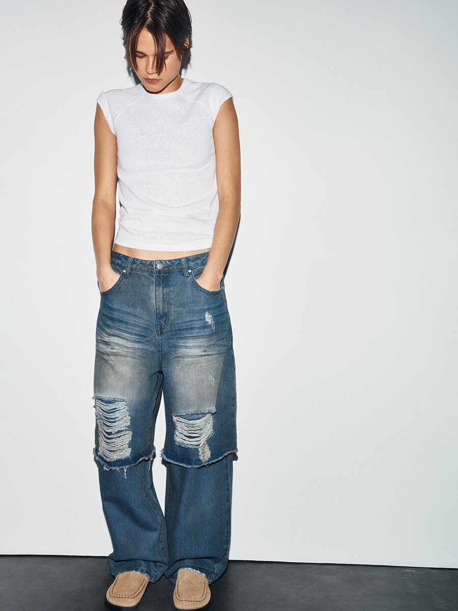 Джинсы широкие mixmatch 