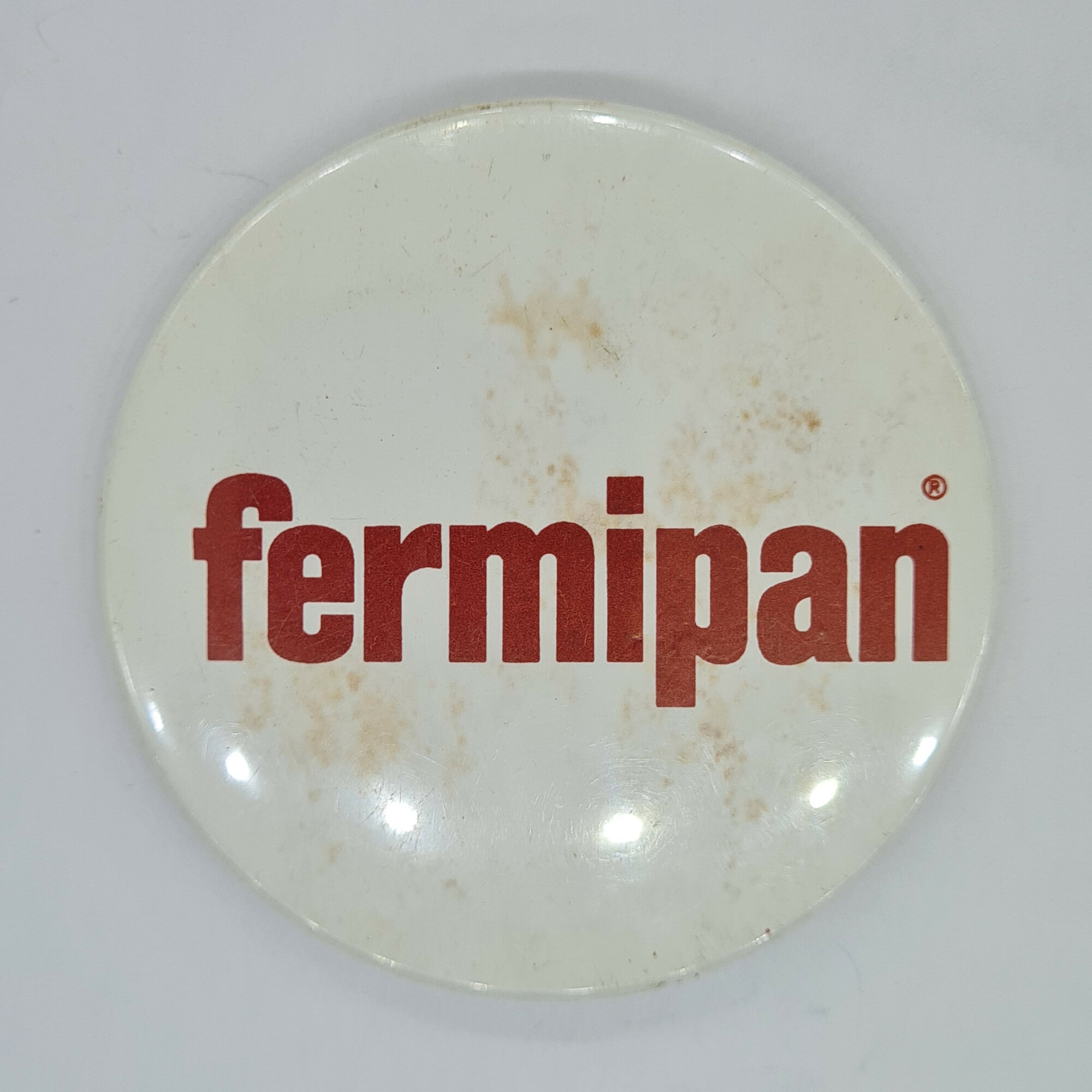 Значок СССР fermipan, белый круглый рекламный аксессуар, редкий коллекционный советский и винтажный