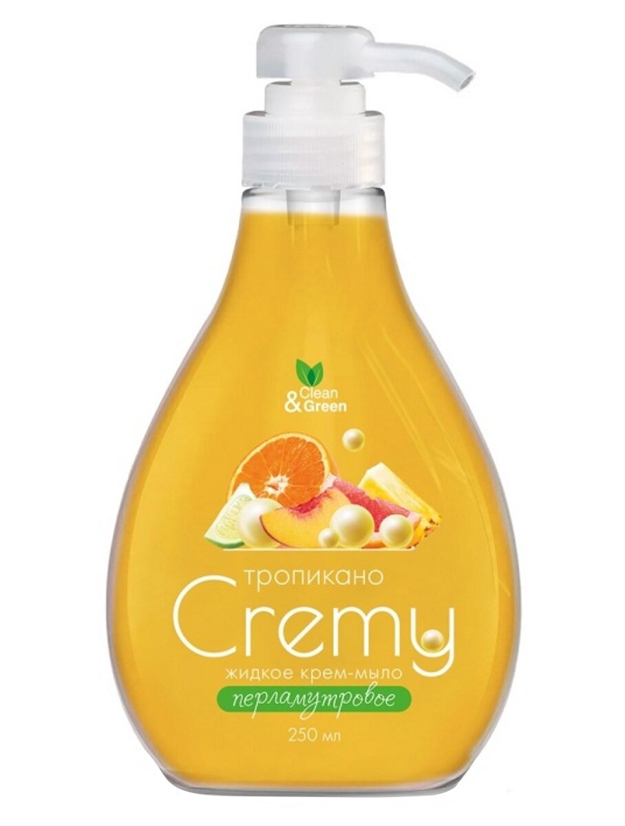 Крем-мыло жидкое перламутровое Clean&Green Cremy Тропикано 250мл дозатор