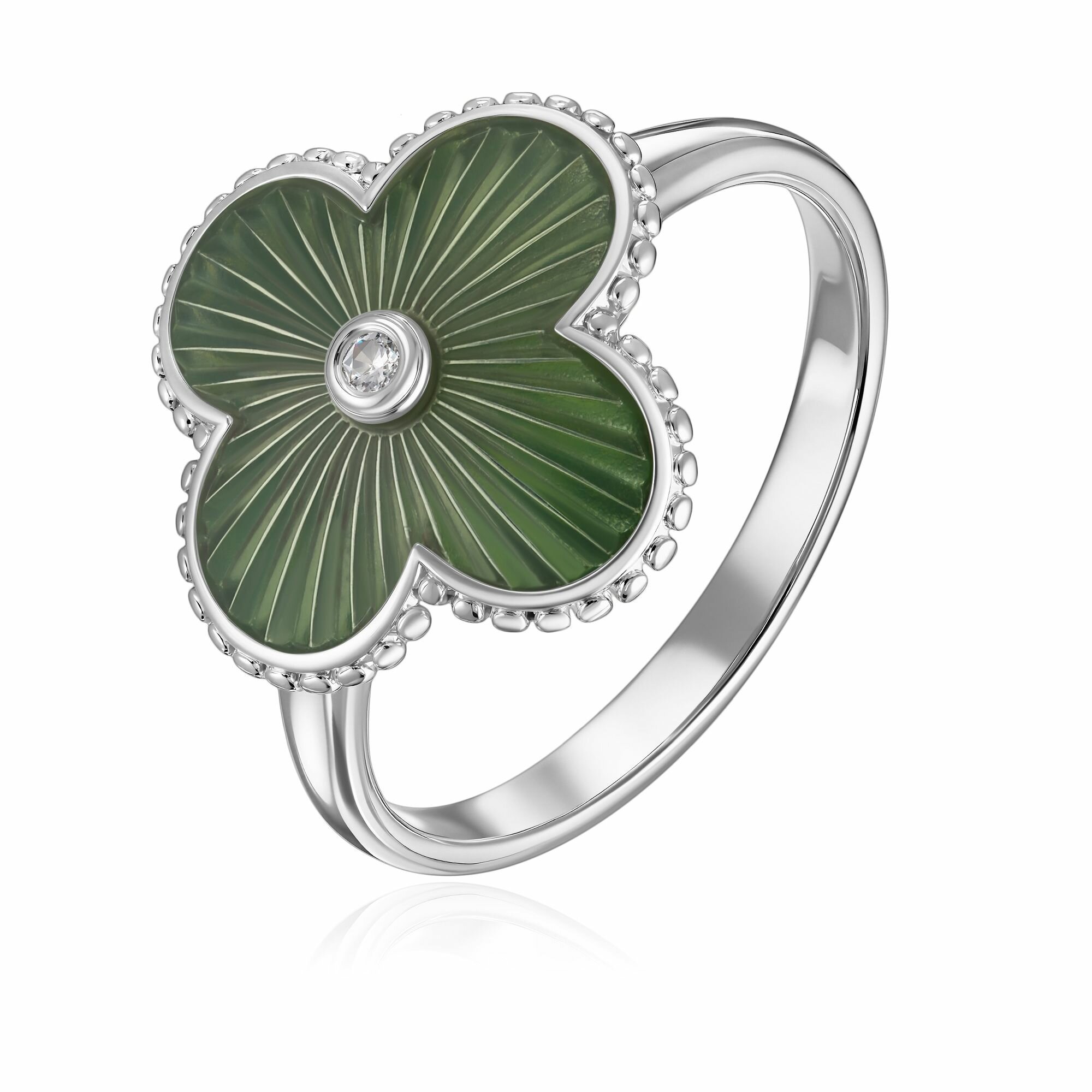 Кольцо, серебро, 925 проба, бриллианит