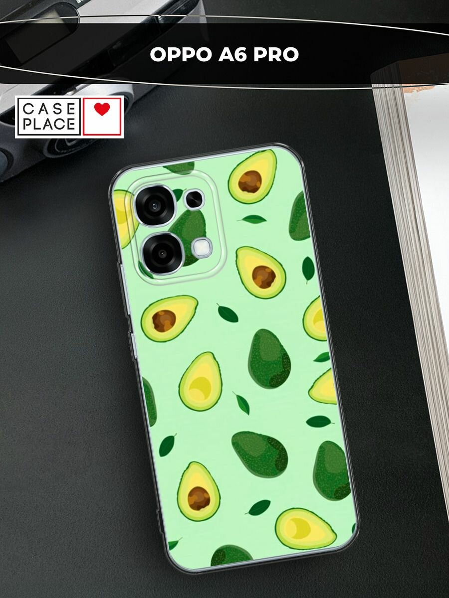 Силиконовый чехол на Oppo A6 Pro / Оппо A6 Про с принтом Blue avocado