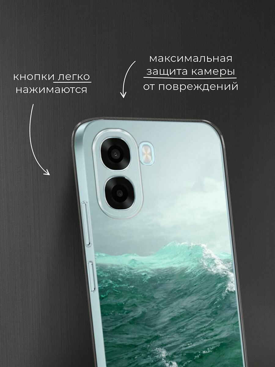 Силиконовый чехол на Oppo A6x / Оппо A6x с принтом Волны 12 — фото 1