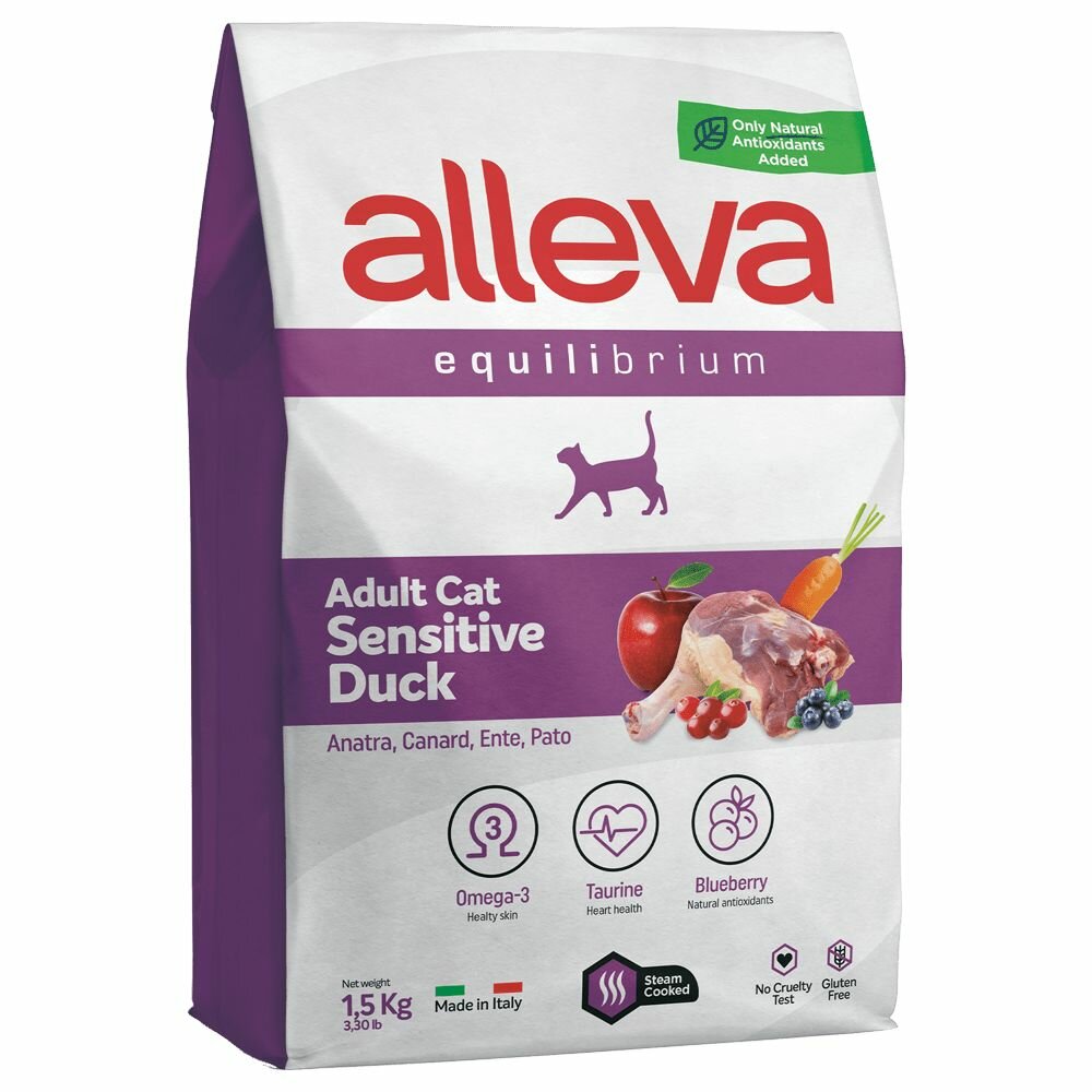 Диуса Пет Корм Alleva Equilibrium д/взрослых кошек Сенсетив с уткой 1,5кг