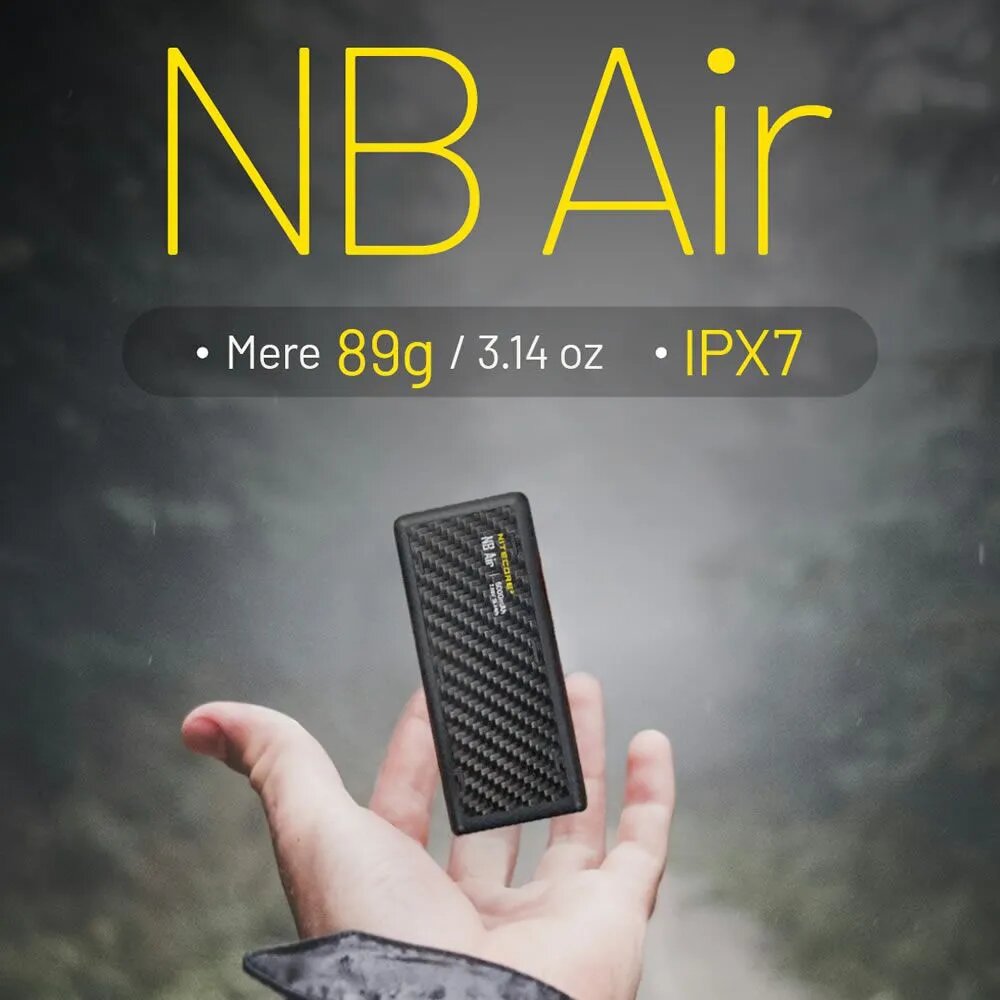 NITECORE NB Air 5000mAh 18W USB-C Carbon Fiber Pocket Power Bank Лайтстик — фото 1