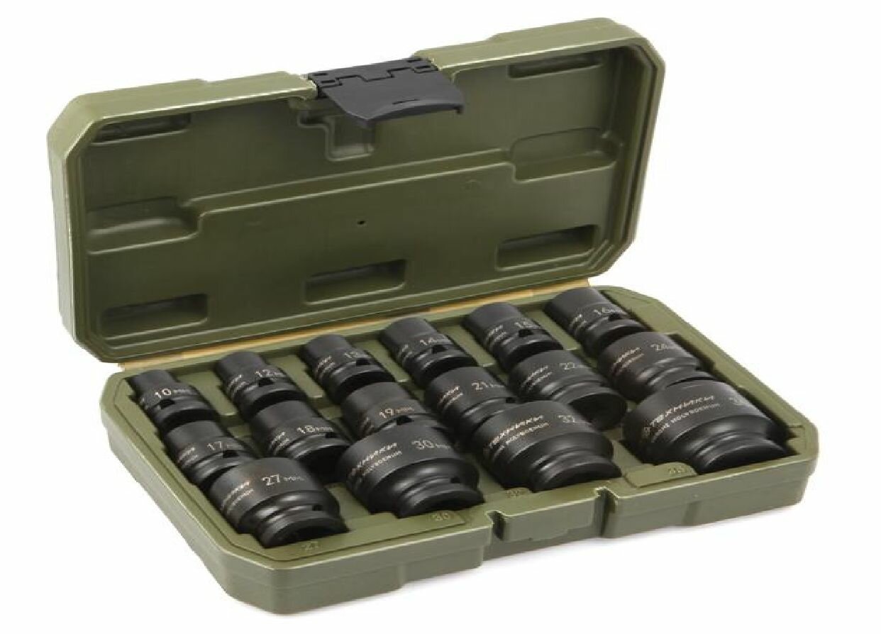 Набор головок ударных 1/2", 16 шт. , 660116, хромомолибден, Дело Техники, кейс.