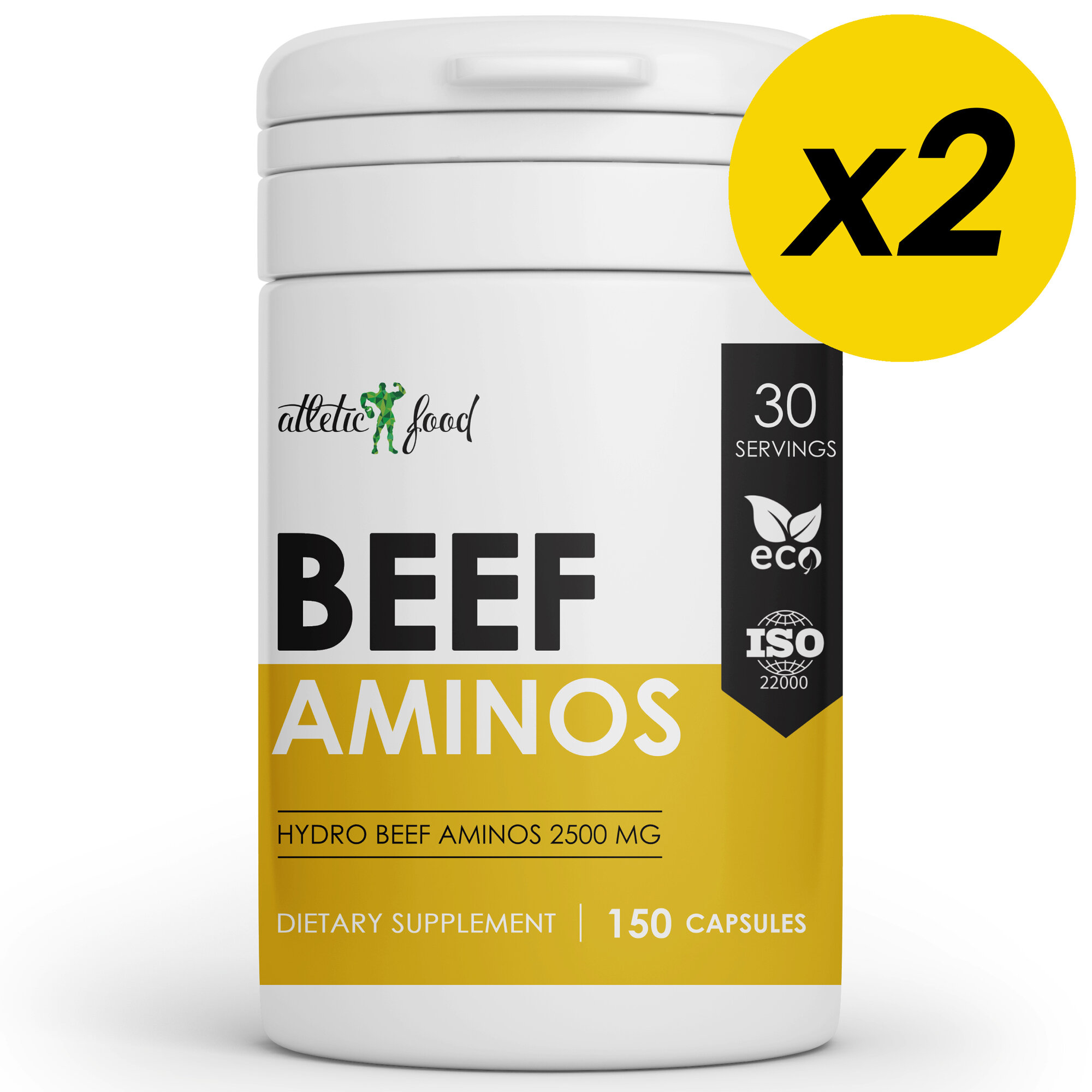 Аминокислоты Hydro Beef Aminos, 2500 мг, 300 капсул, 2 упаковки
